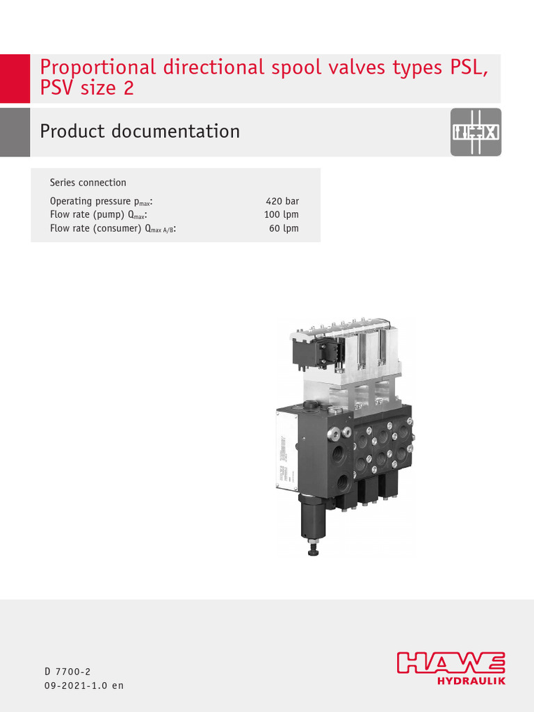 Proportional Directional Spool Valves Types PSL, PSV Size 2: Product ...