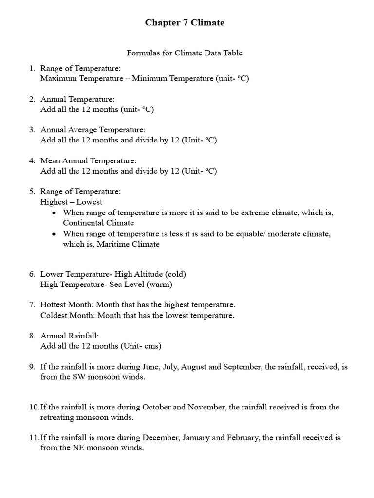 Climate Analysis for Class 9 Geography | PDF | Travel | Foreign ...