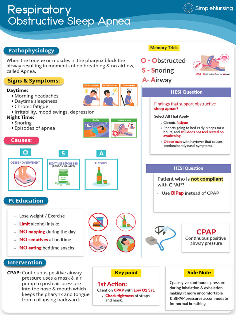 Respiratory - Obstructive Sleep Apnea | PDF | Sleep Apnea | Snoring