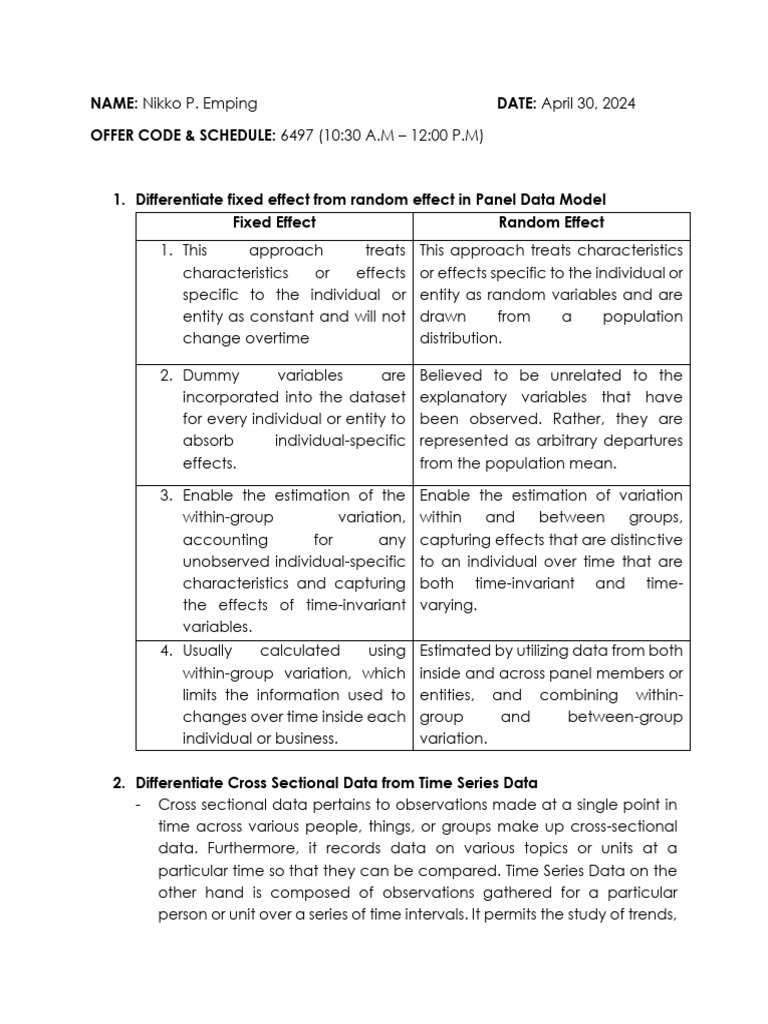 Emping Stat Ass | PDF | Autocorrelation | Errors And Residuals