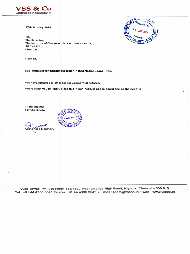 VSS & Co - 240119120000 | PDF