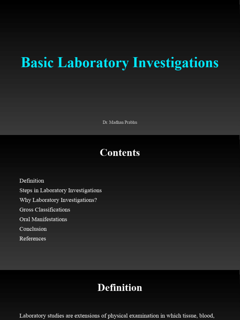 Basic Laboratory Investigations | PDF | Medical Diagnosis | Glycated Hemoglobin