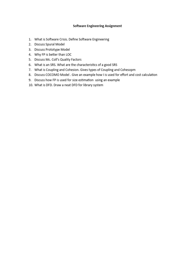 Software Engineering Assignment | PDF