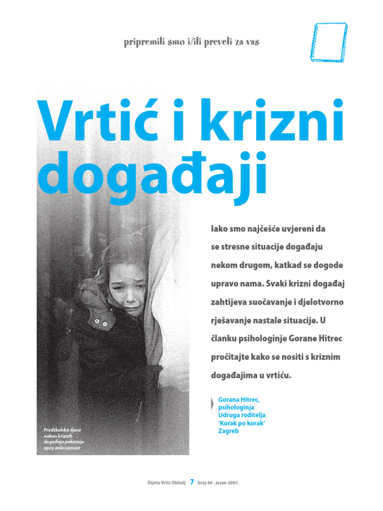 49 DVO 4 Vrtic I Krizni Dogadjaji | PDF