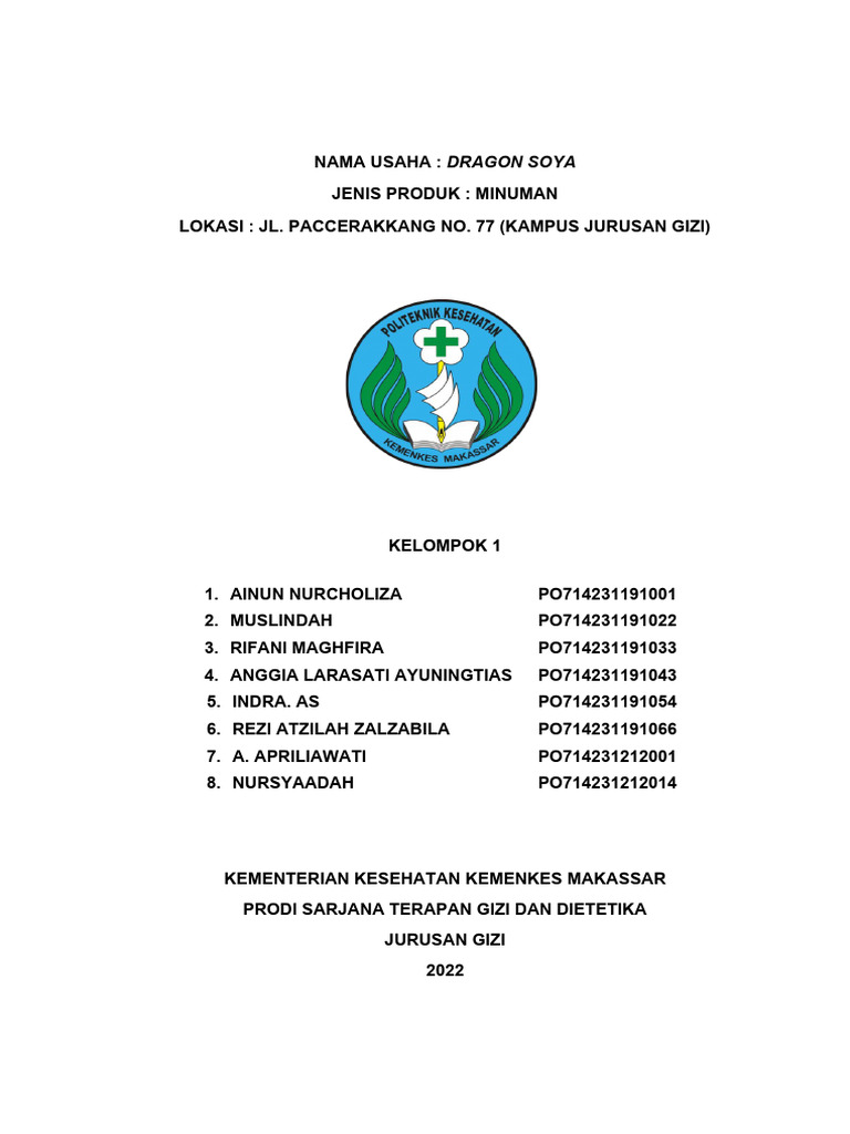 Bismillah Proposal Dragon Soya | PDF | Karier & Perkembangan | Kesehatan Holistik