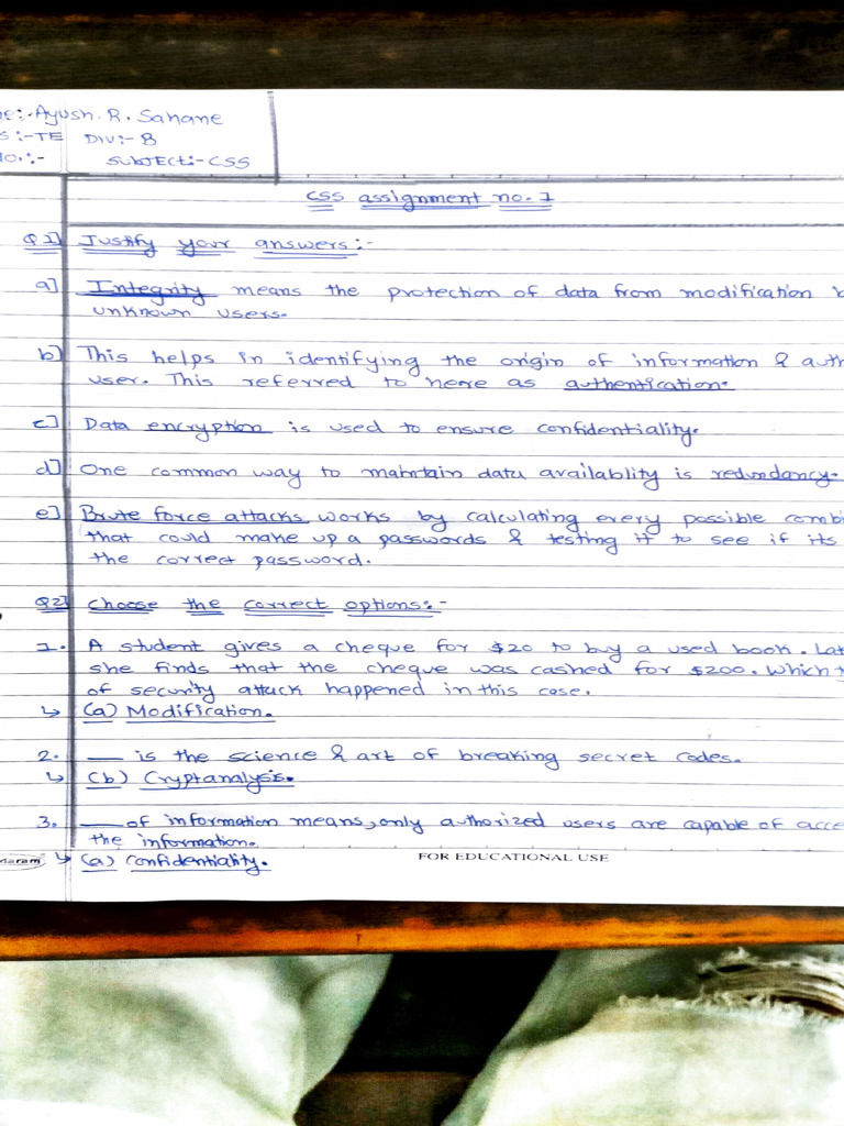 Css Assignment 1 Pdf Applied Mathematics Computer Security 