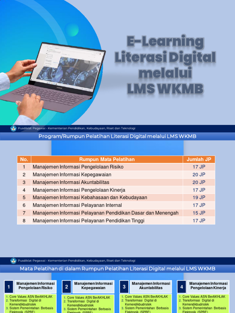 Rumpun Dan Jadwal E-Learning Literasi Digital | PDF | Komputer