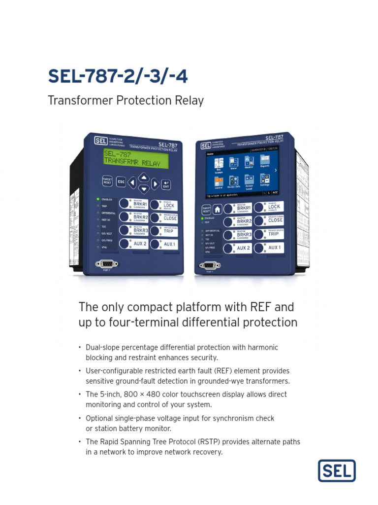 SEL-787 Transformer Protection Relay Overview | PDF | Transformer ...