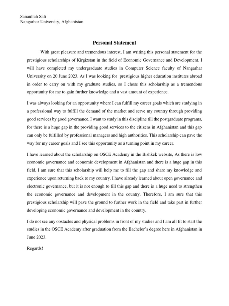 Personal Statement | PDF | Business | Social Science