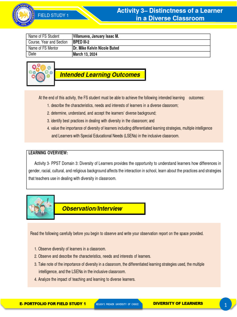 FS1-Activity-3-Villanueva, January Isaac M. | PDF | Learning | Teachers