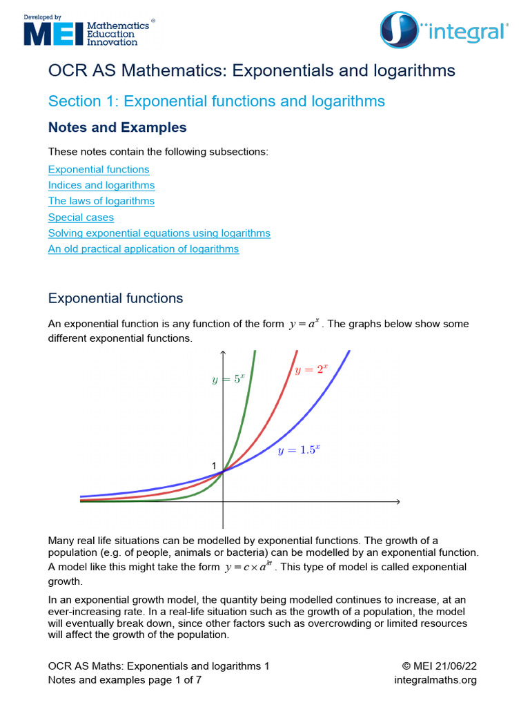 Ocrasl 1 N | Download Free PDF | Logarithm | Exponential Function