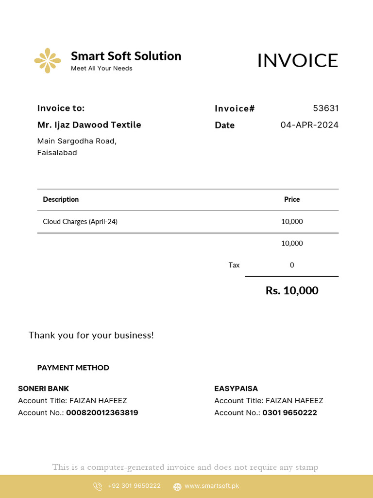 April Cloud Charges Invoice | PDF