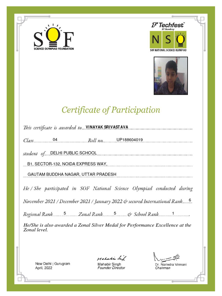 SOF NSO Class 4 Certificate Revised - Compressed | PDF | Soil | Water