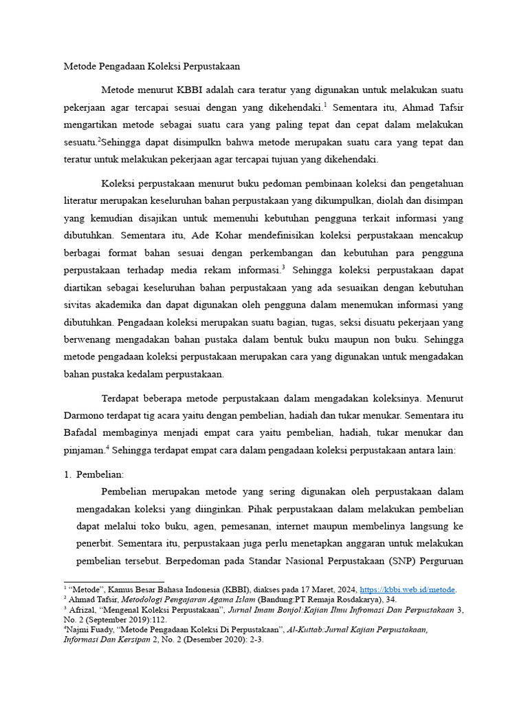 Metode Pengadaan Koleksi Perpustakaan-Putri | PDF