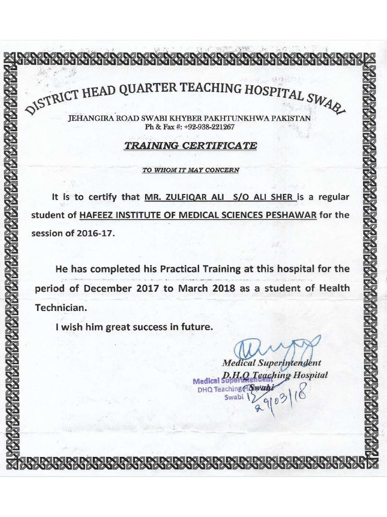 Training Certificate | PDF