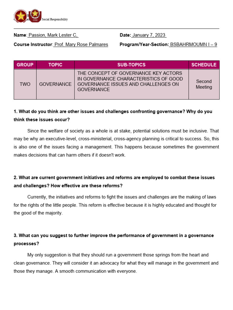Passion Mark Lester C - Group 2 - Individual Activity (BUMA013) | PDF