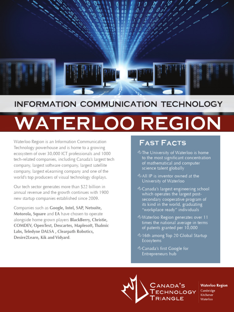 Waterloo Region ICT Sector | PDF | Startup Company | Small Business & Entrepreneurs
