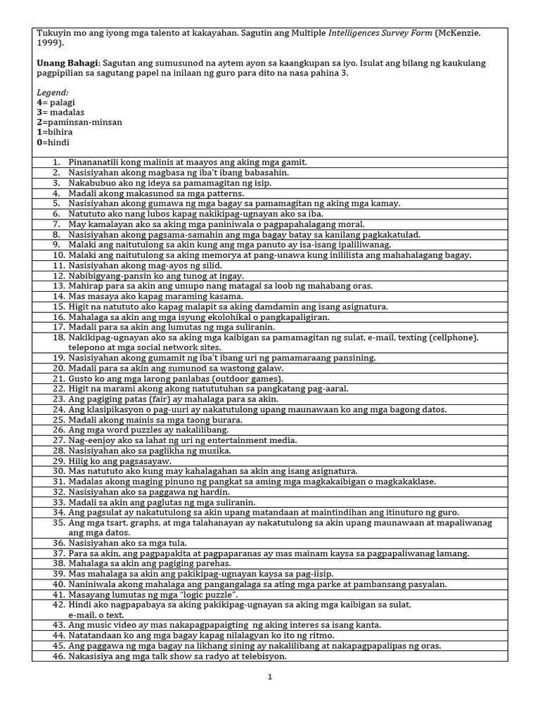 ESP7_Multiple Intelligences | PDF