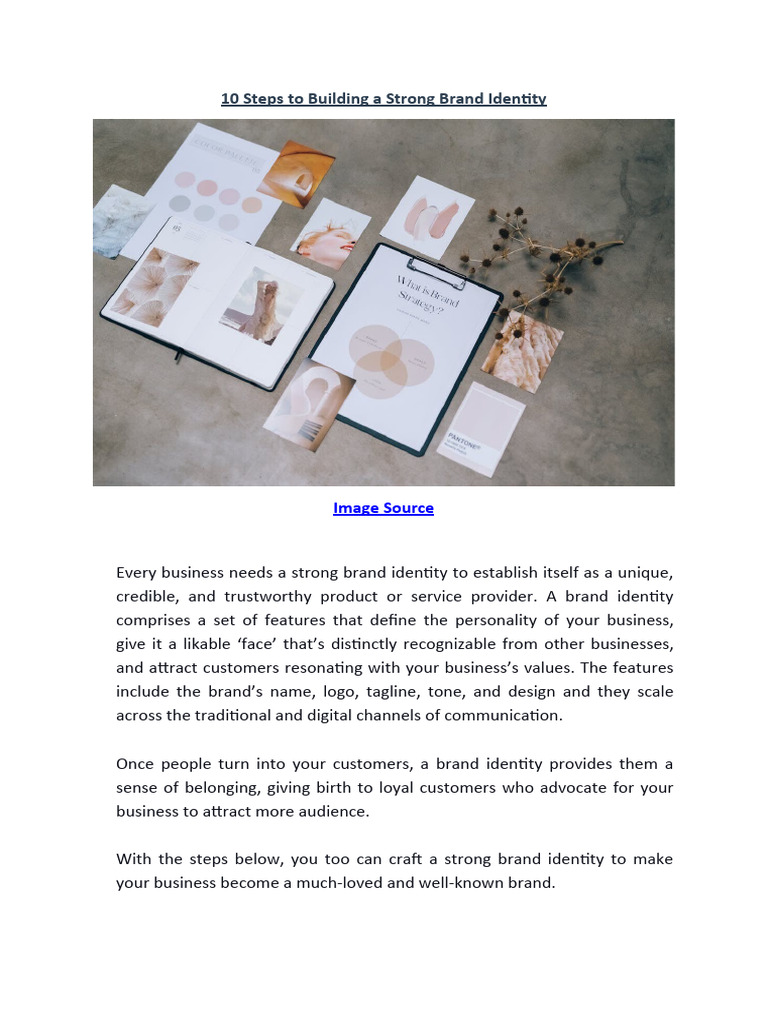 10 Steps to Building a Strong Brand Identity | PDF | Brand | Social Media