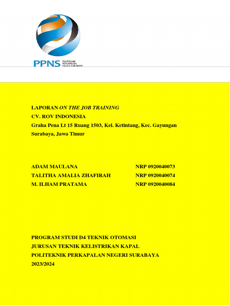 Laporan Akhir Ojt Sri | PDF