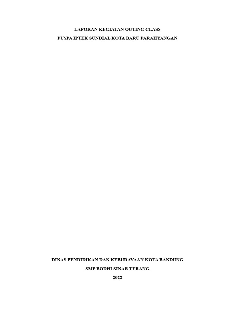 Laporan Kegiatan Outing Class 2022-2023 | PDF