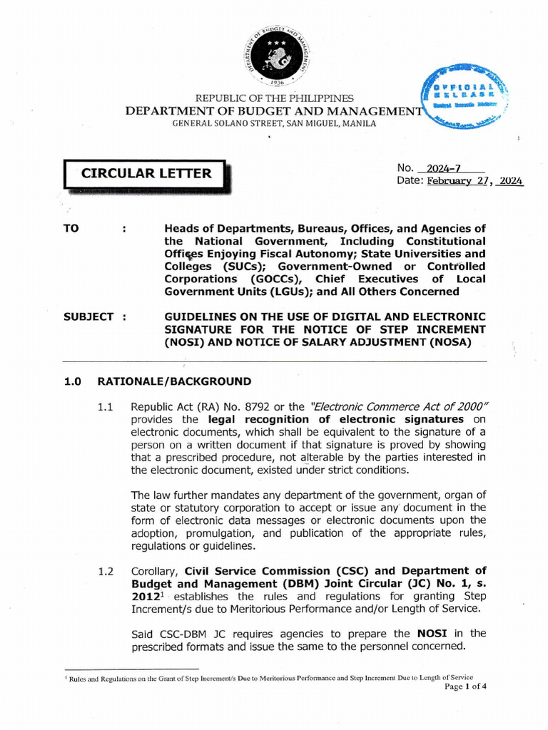 Circular Letter No 2024 7 Dated February 27 2024 | PDF | Justice | Crime & Violence