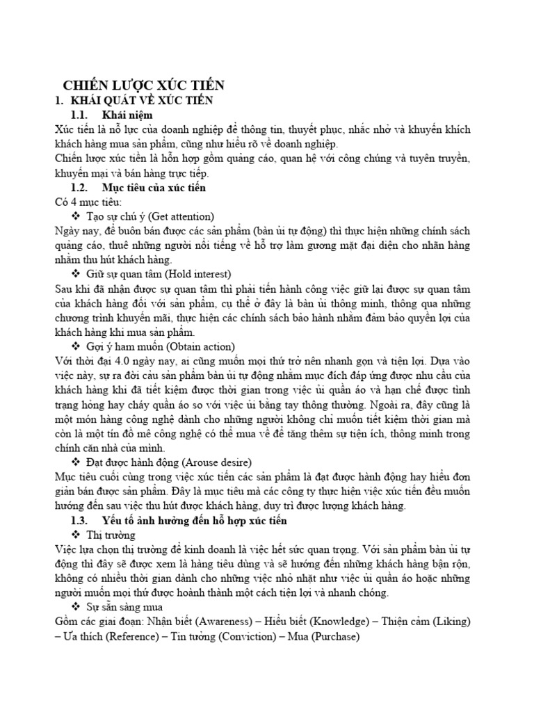 CHIẾN LƯỢC XÚC TIẾN | PDF