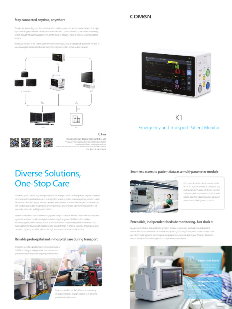 K1 COMEN Emergency and Transport Patient Monitor V1.2 | PDF ...