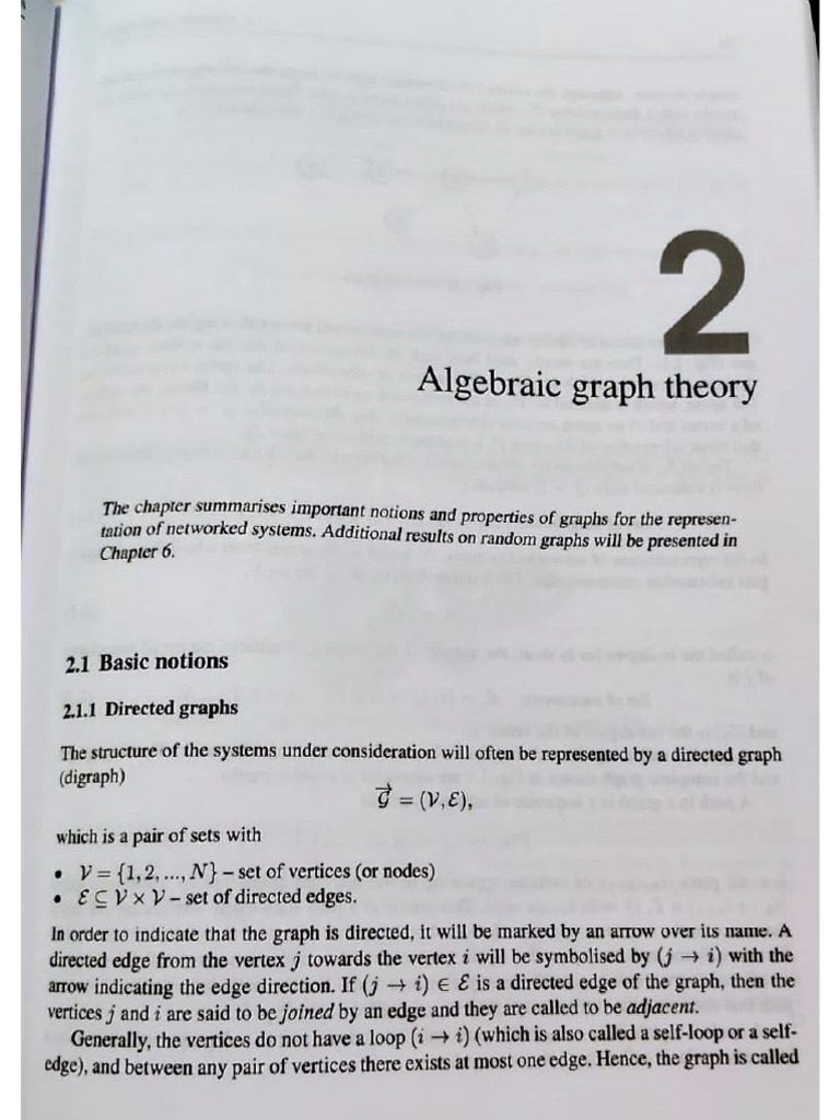 Chapter 2 - Algebraic Graph Theory | PDF