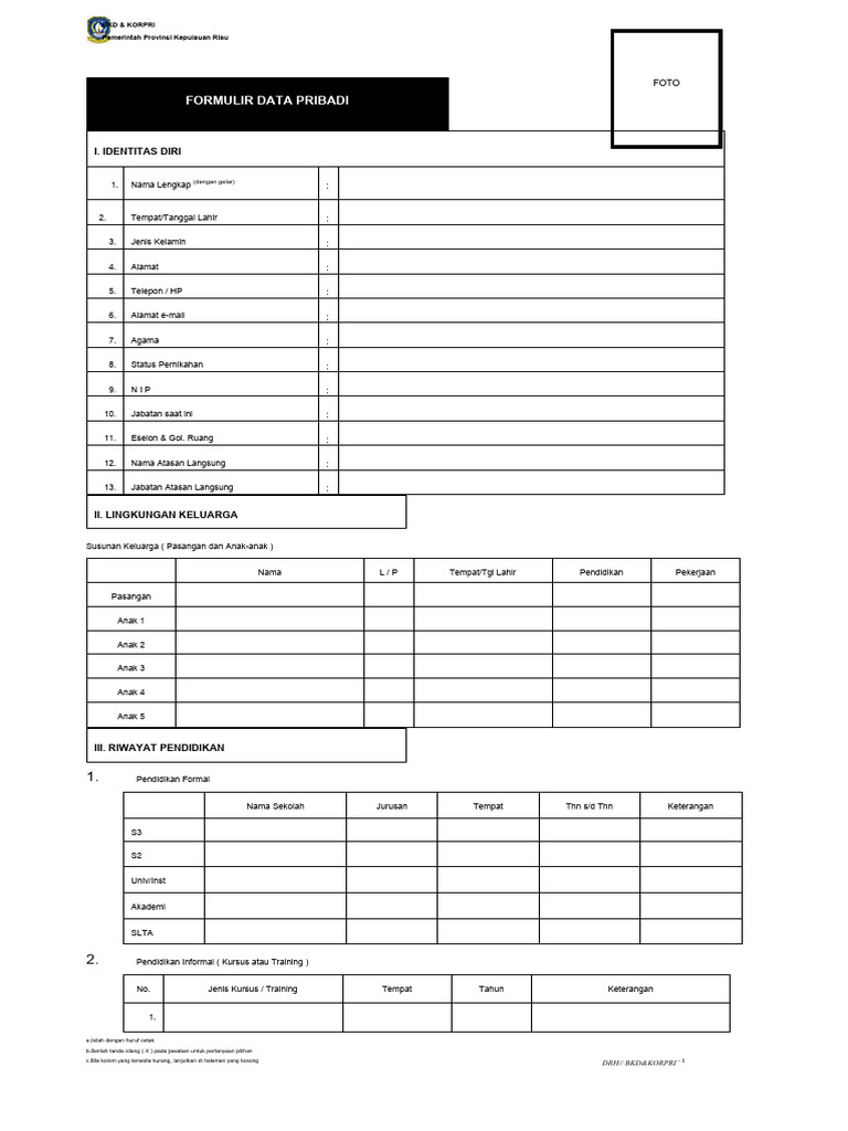 Formulir Asesmen | PDF
