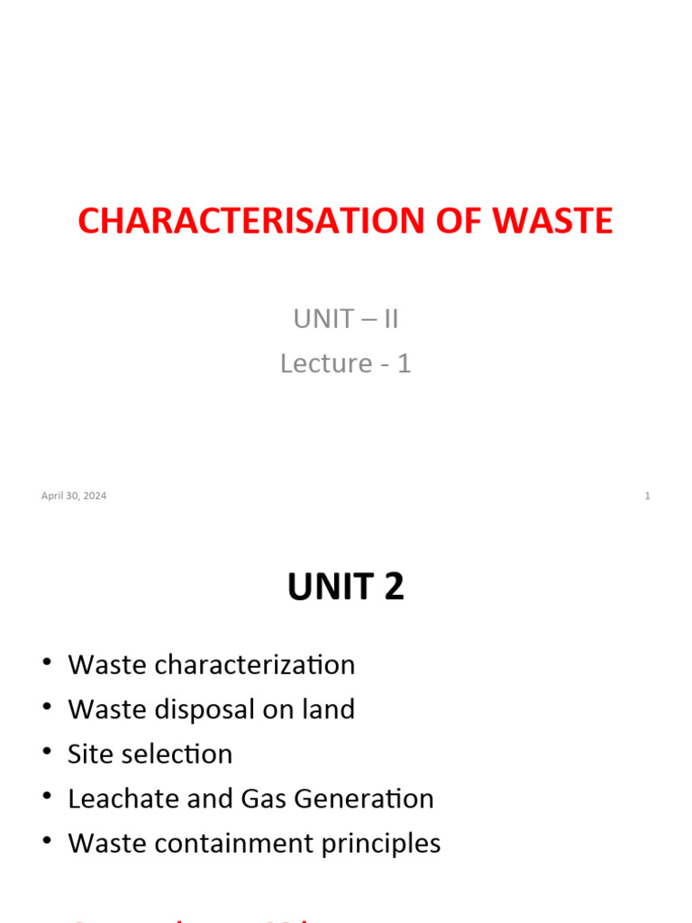 Waste Characterization and Management Guide | PDF