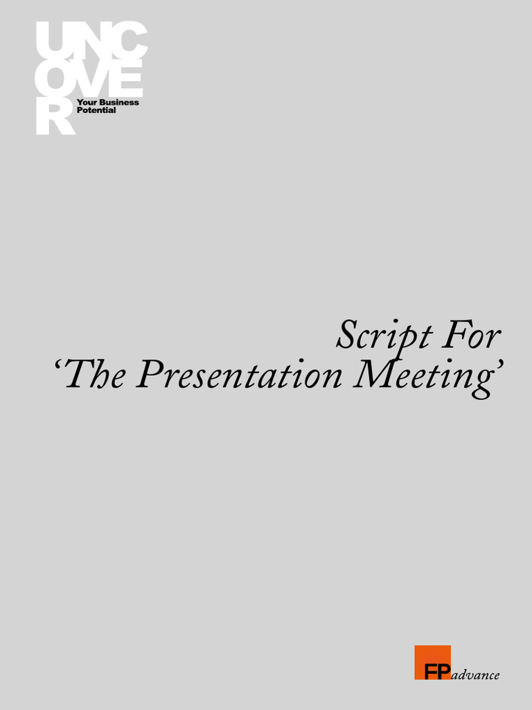 Presentation Meeting Script for Firms | PDF