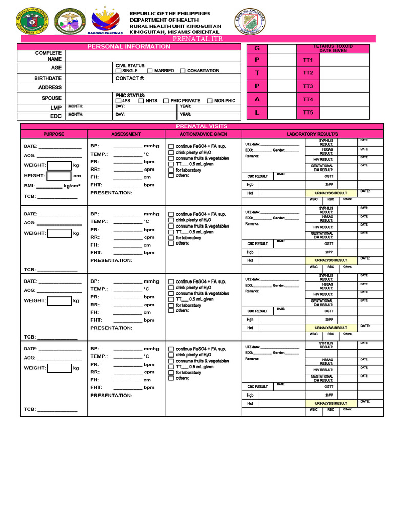 Prenatal Care Itr | PDF | Health Sciences | Medical Specialties