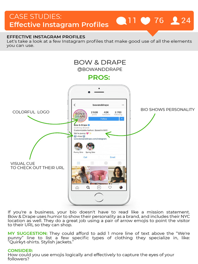 Case Studies - Effective Instagram Profiles | PDF