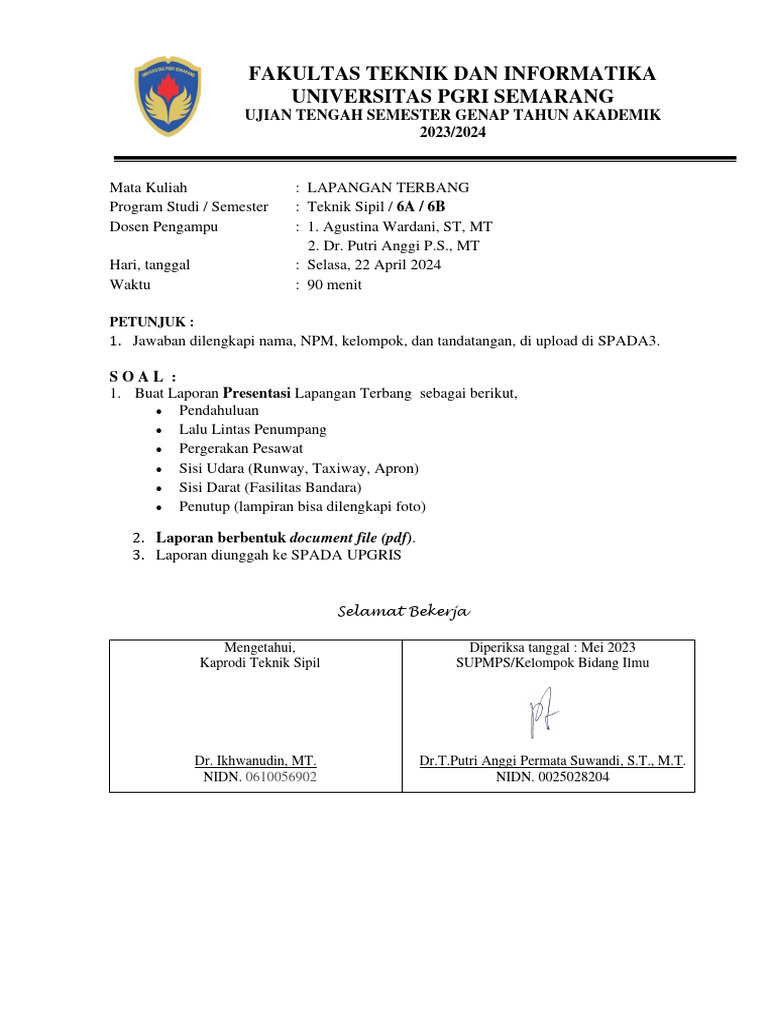 UTS Sipil Lapter 2024 | PDF