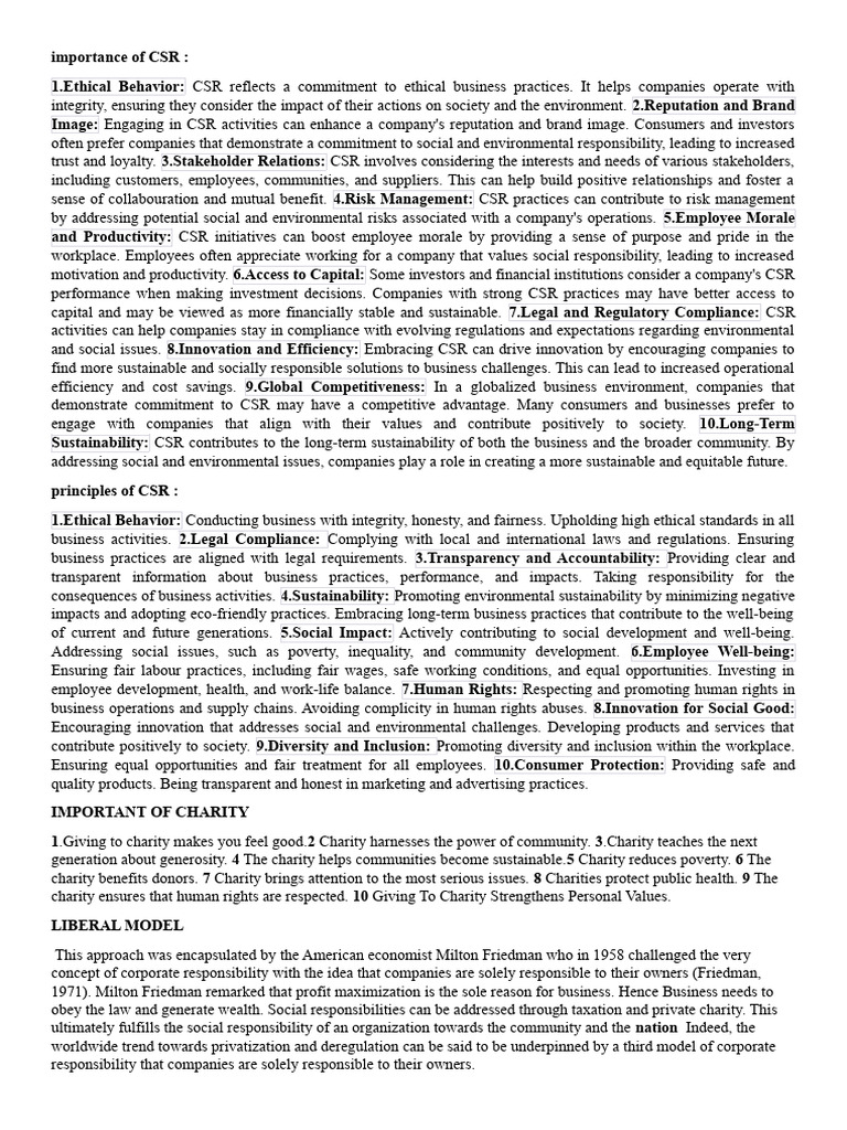 CSR | PDF | Corporate Social Responsibility | Sustainability