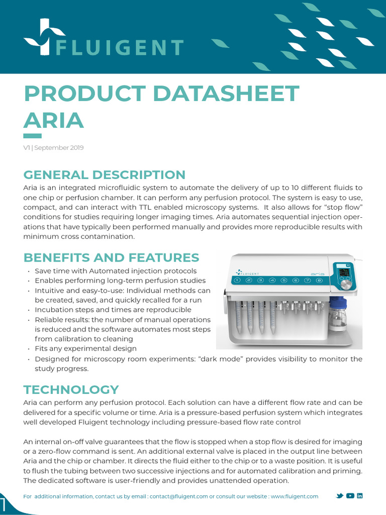 DataSheet-Aria | PDF | Flow Measurement | Valve