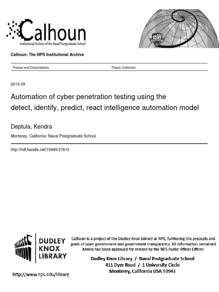 Automation of Cyber Penetration Testing Using The | PDF | Cyberwarfare ...