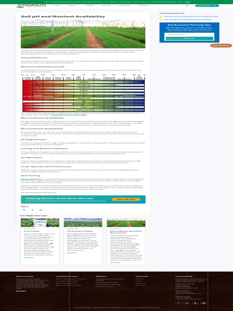 Soil PH and Nutrient Availability - Cropnuts | PDF | Soil | Plant Nutrition