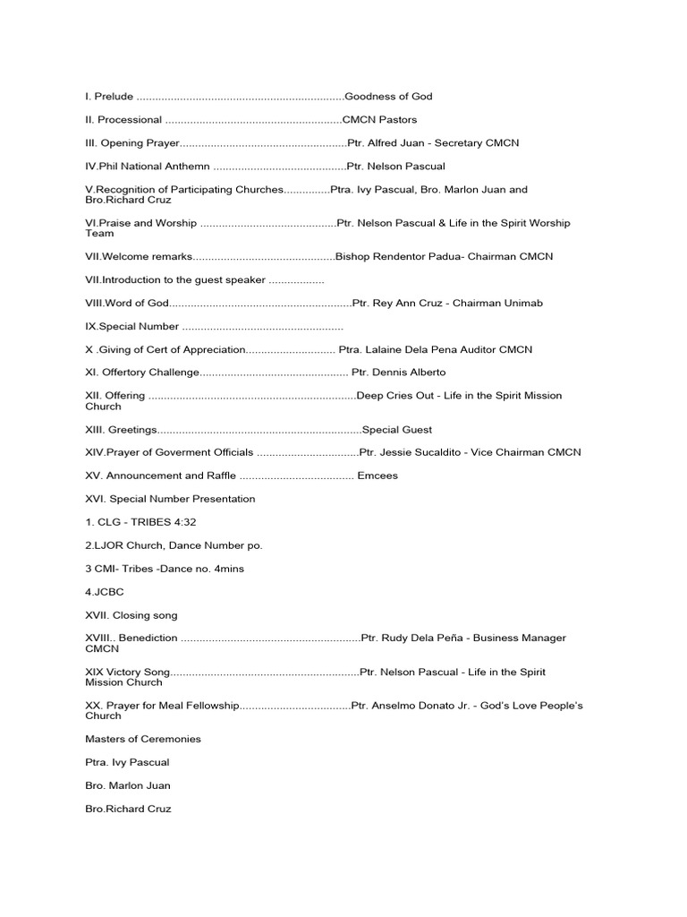 Programme | PDF | Worship