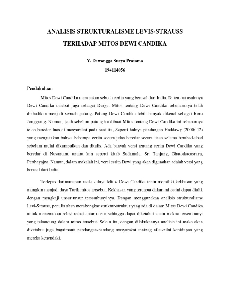 194114056-Y. Dewangga Surya Pratama-ANALISIS STRUKTURALISME LEVIS | PDF