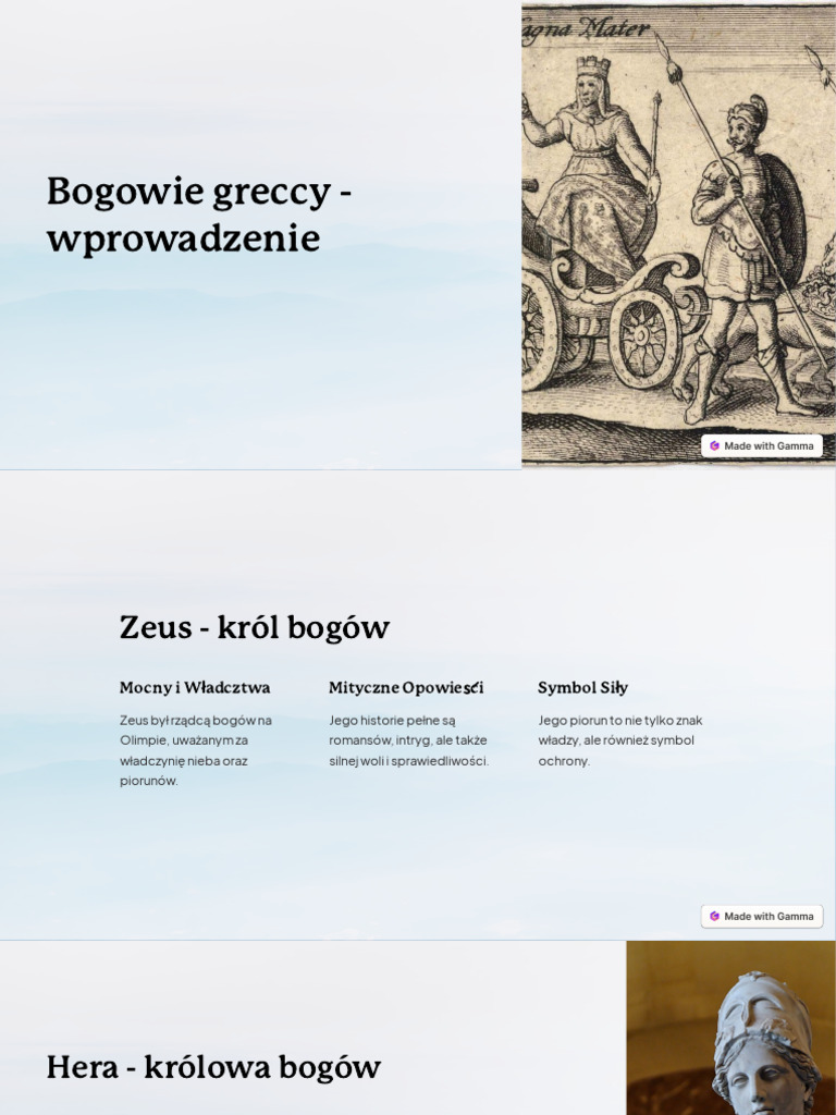 Bogowie Greccy Wprowadzenie | PDF