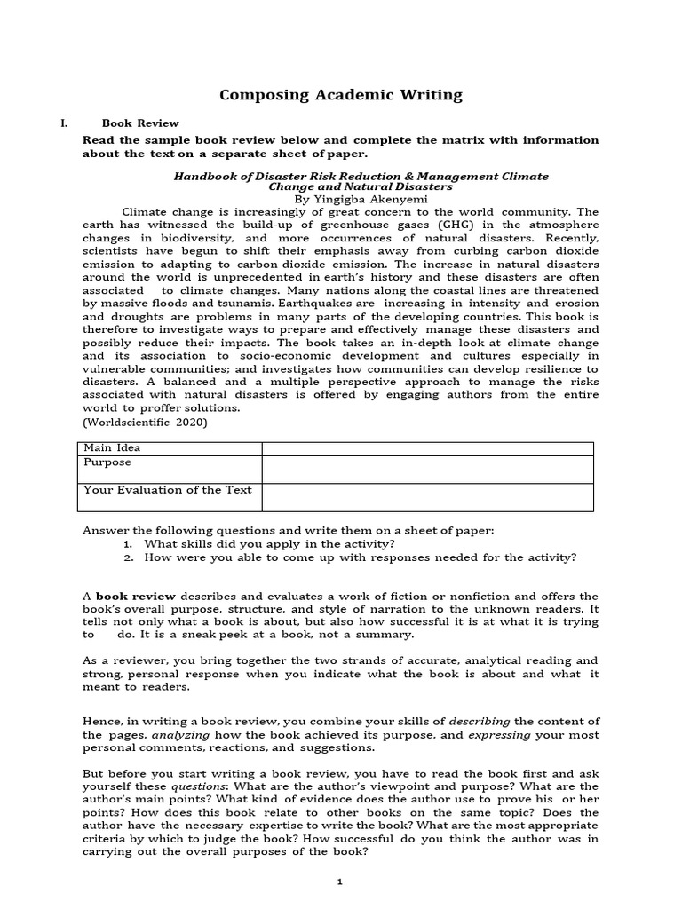 Activity-5a Composingacademicwriting | PDF | Methodology | Climate Change