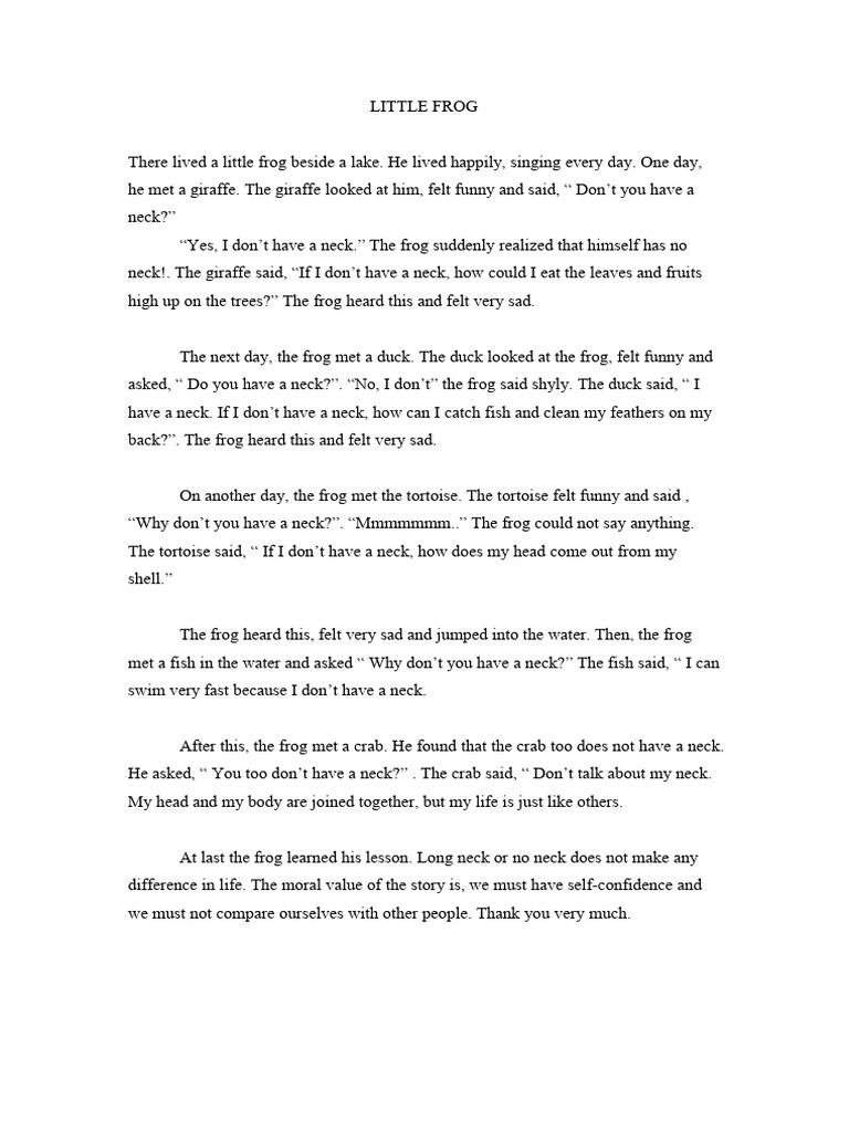 Little Frog's Journey to Self-Confidence | PDF | Language Arts ...