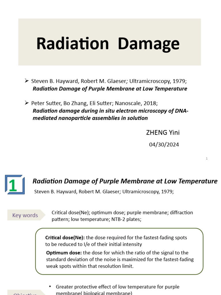 Radiation Damage in Electron Microscopy | PDF | Nanoparticle | Electron
