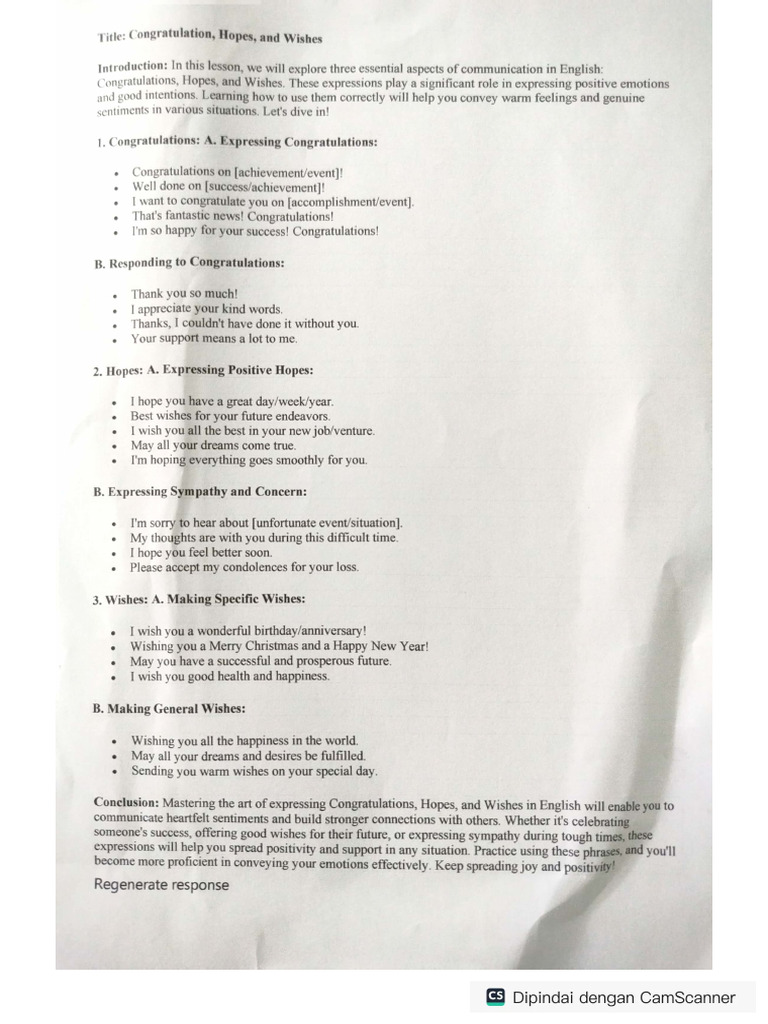 Congratulation | PDF