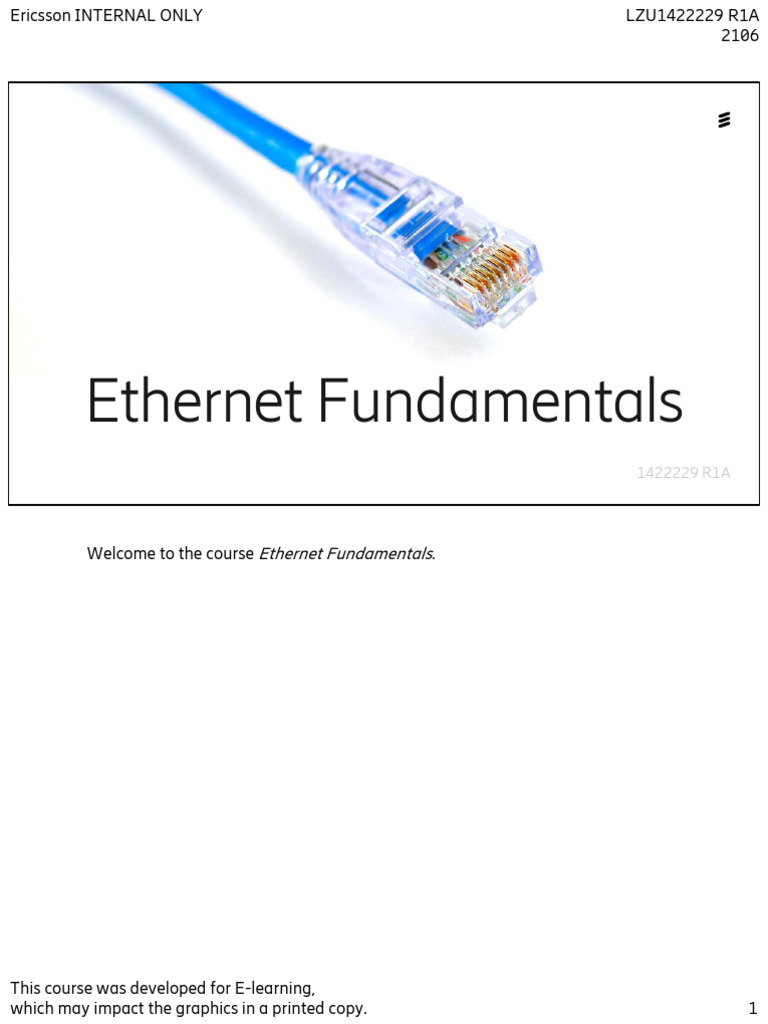 LZU1422229 R1A Ethernet Fundamentals | PDF | Ethernet | Network Switch