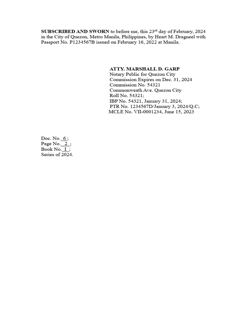 Notarized Acknowledgment and Affidavit | PDF | Affidavit | Common Law
