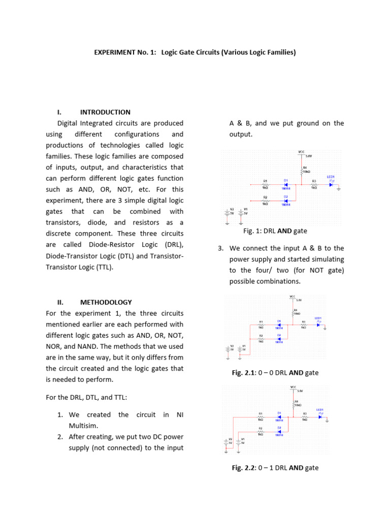 Experiment 1 Report | PDF | Logic Gate | Digital Electronics