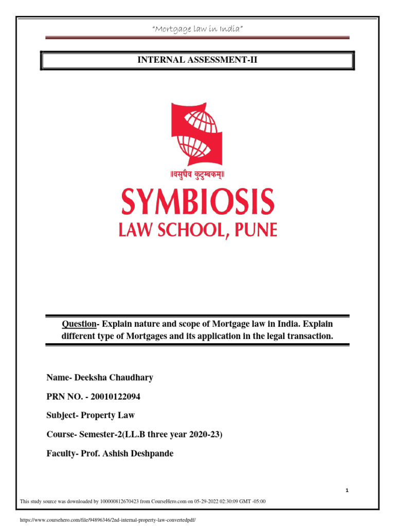 2nd Internal Property Law PDF | Download Free PDF | Mortgage Law ...